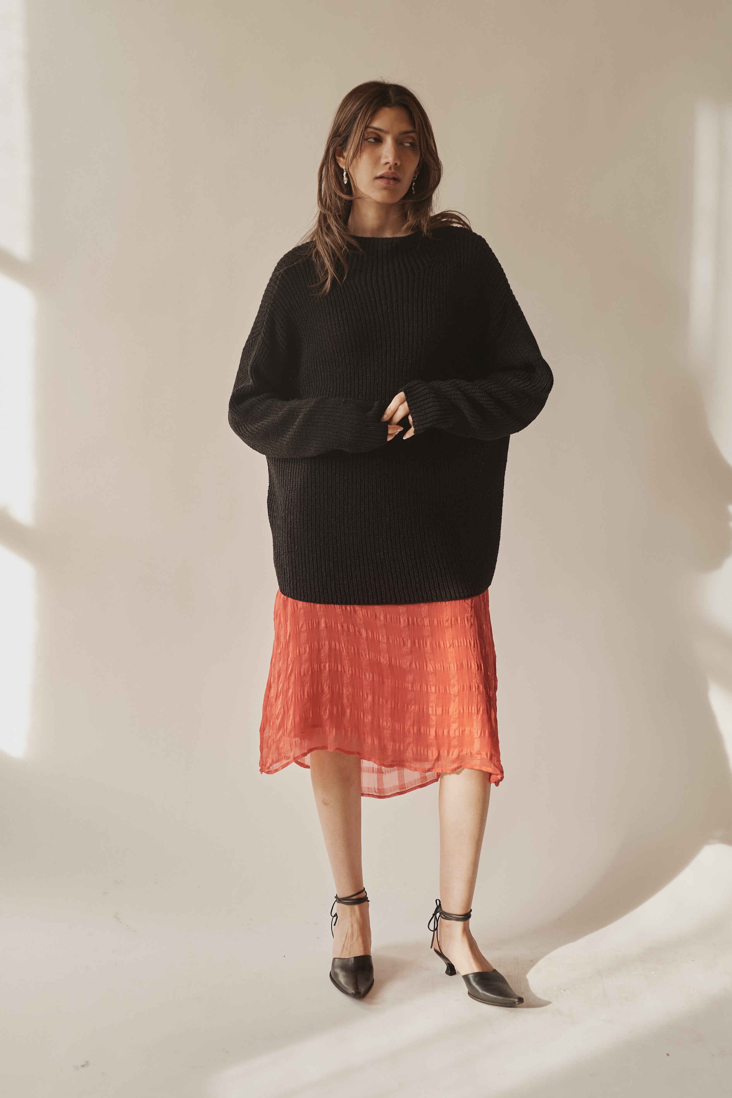 Obsidian Mock Neck Knit Pullover – Hey Jude